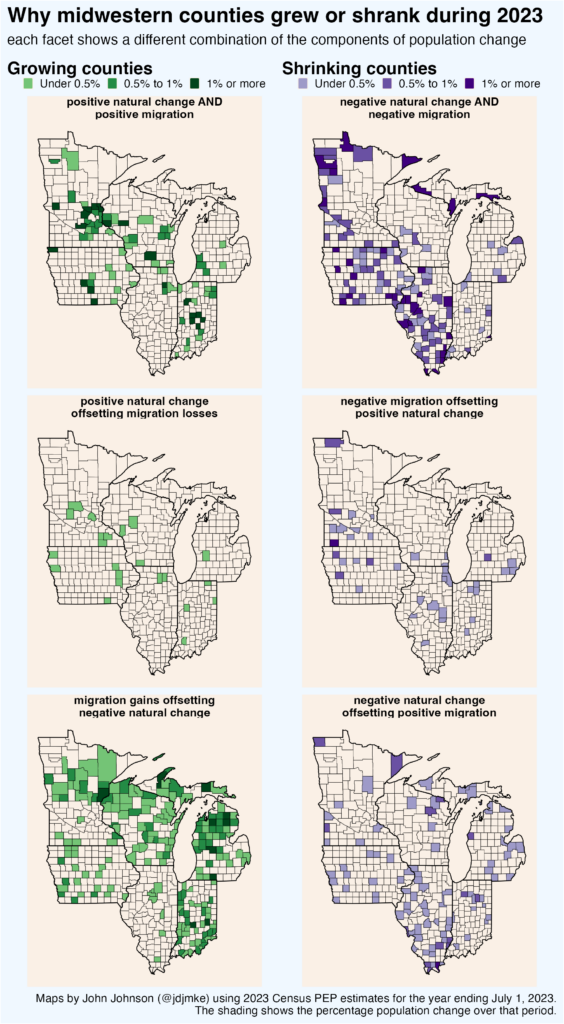 How population is changing in Wisconsin and the Upper Midwest since the ...