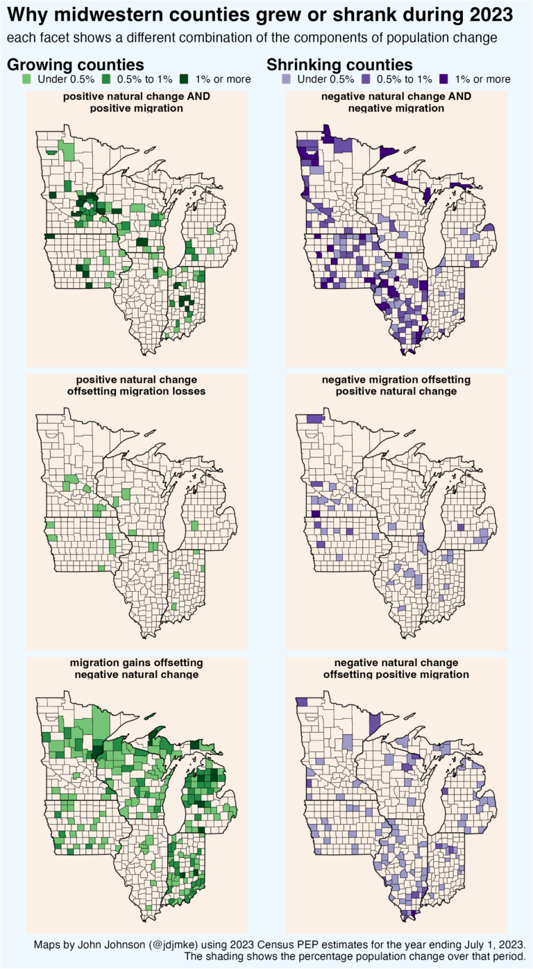 How population is changing in Wisconsin and the Upper Midwest since the ...